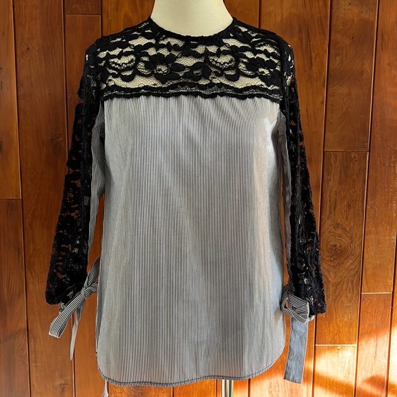 Zara | Tops | Zara Basic Collection Seersucker Top Lace Details | Poshmark